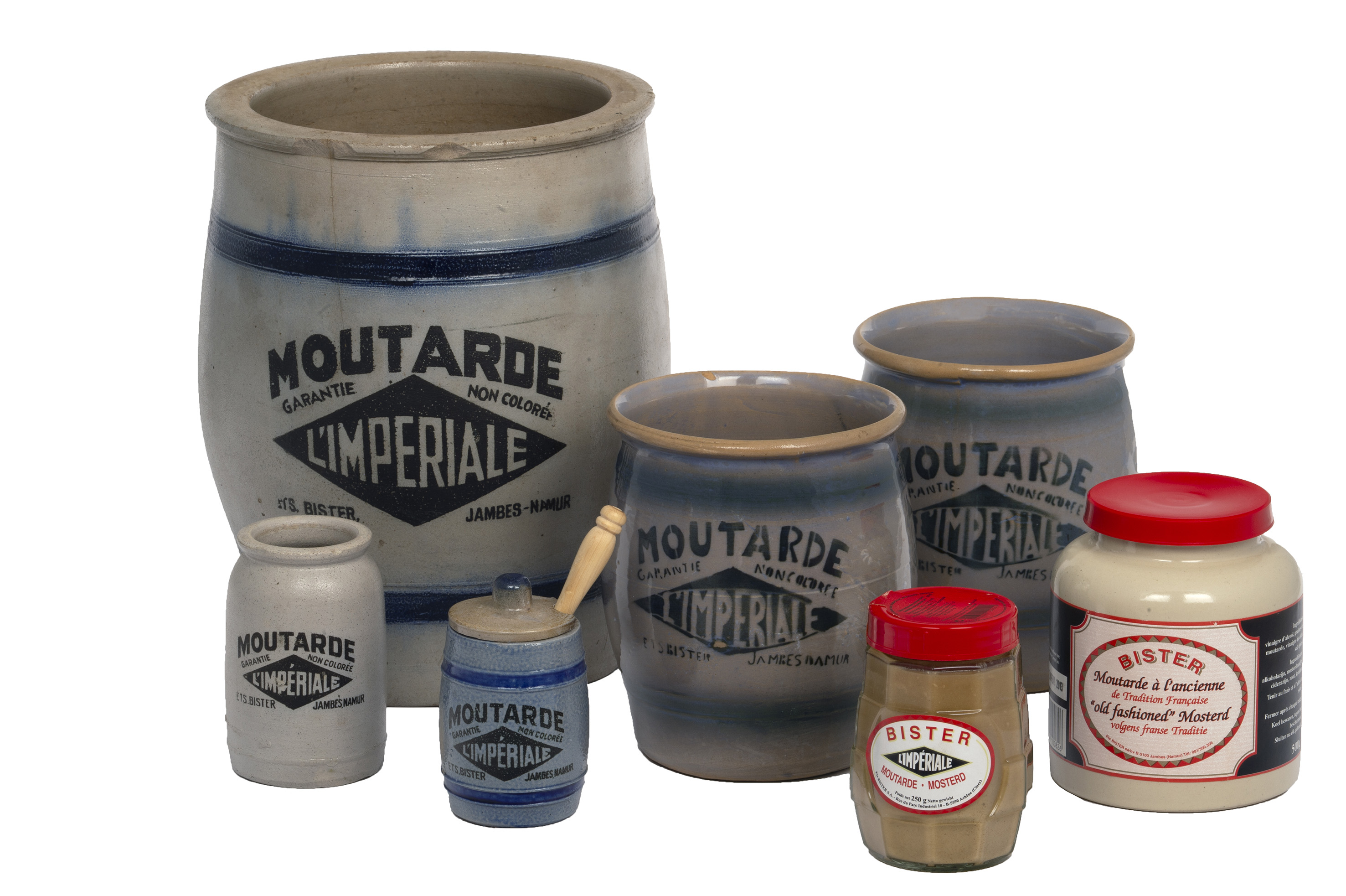 Ensemble de pots de moutarde | Musée de la Tour d'Anhaive